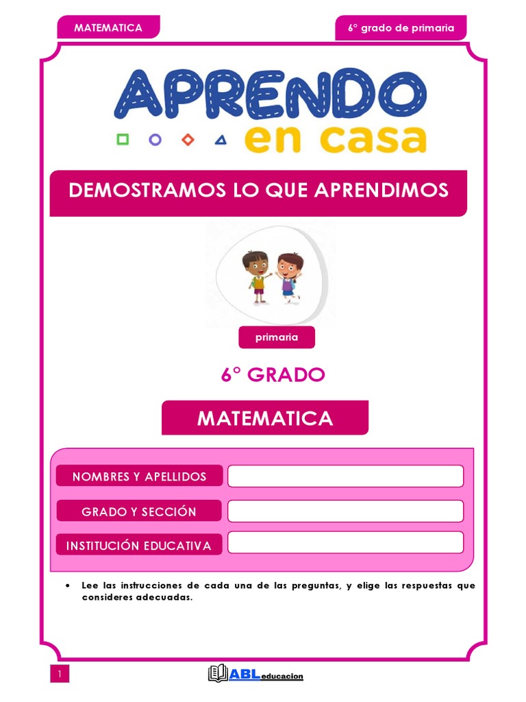 Ev. 6grado-Matematica | PDF