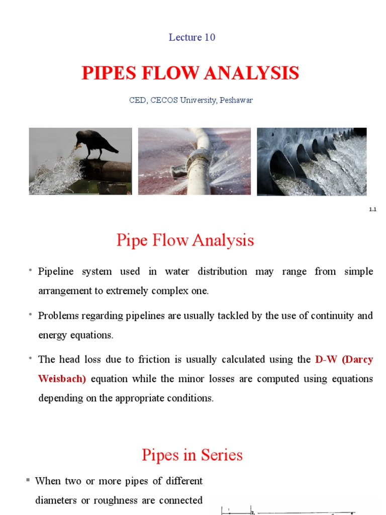 Pipes Flow Analysis: CED, CECOS University, Peshawar | PDF | Fluid ...