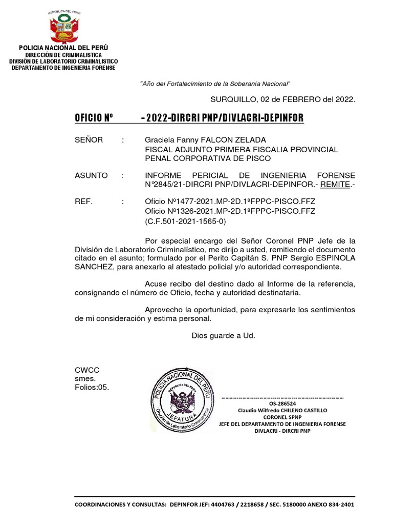 Oficio 2021 | PDF | Cumplimiento de la ley | Crimen y violencia