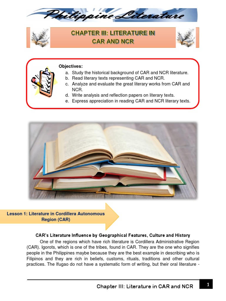 Chapter Iii - Literature in Car and NCR | PDF | Philippines