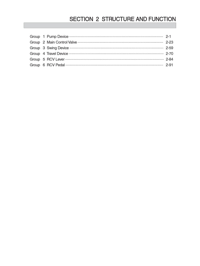 Hyundai HX225S-L 2-1. Estructura y Funcion | PDF | Pump | Valve