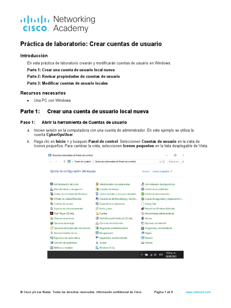2.2.1.10 Lab - Create User Accounts | PDF | Ventana (informática) | Usuario (informática)