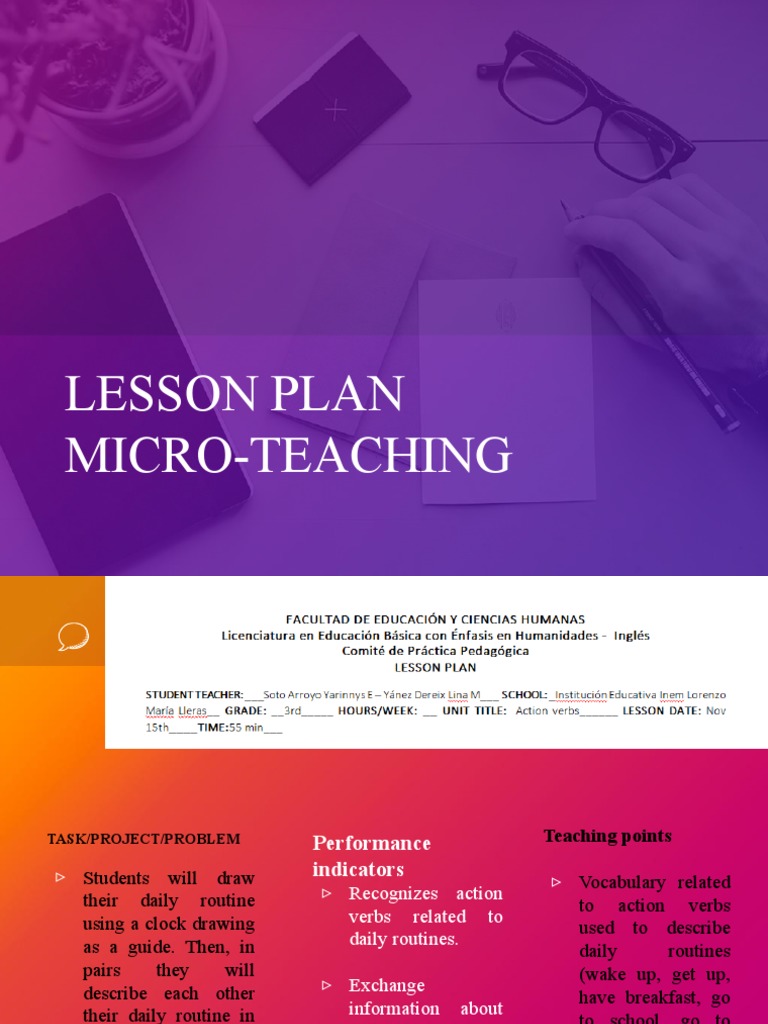 Lesson Plan Micro-Teaching | PDF | Teachers | Lesson Plan