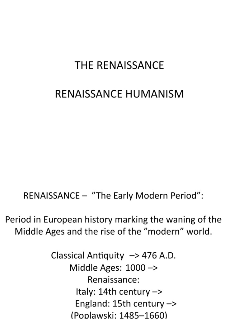 The Renaissance Renaissance Humanism | PDF | House Of Tudor | Tragedy