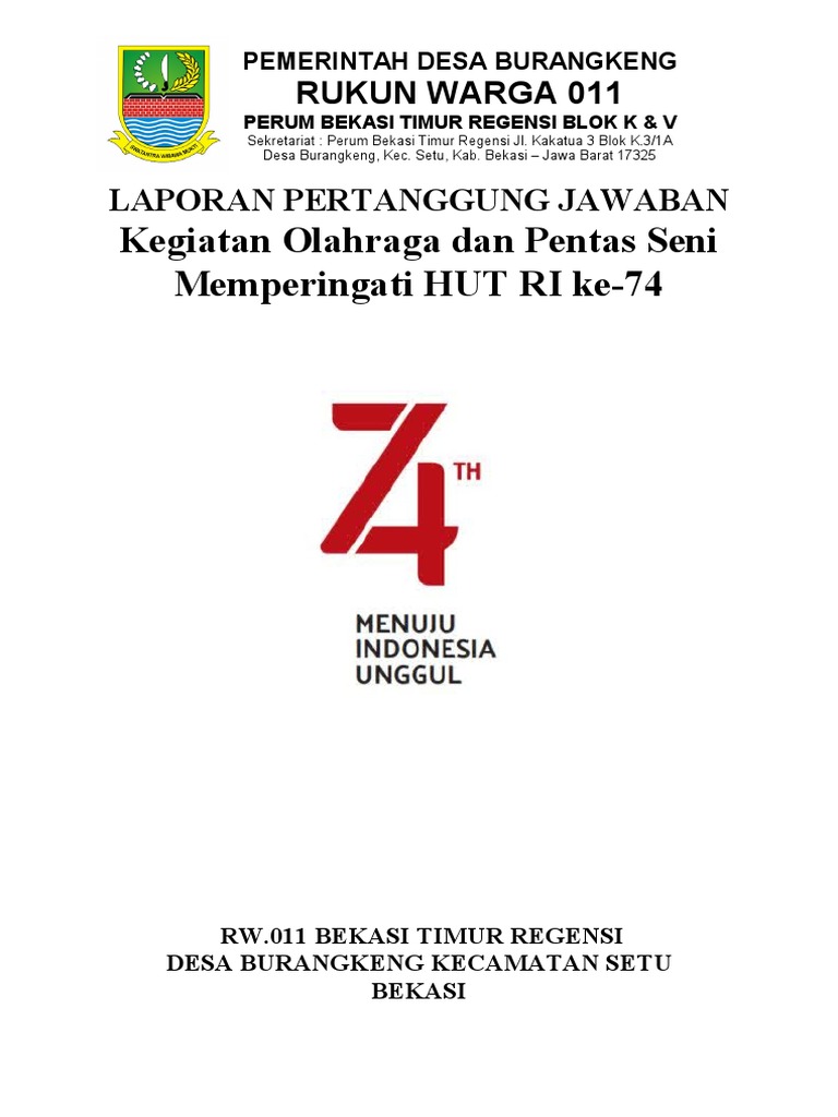 LPJ Kegiatan Hut Ri 74 Rw11 | PDF