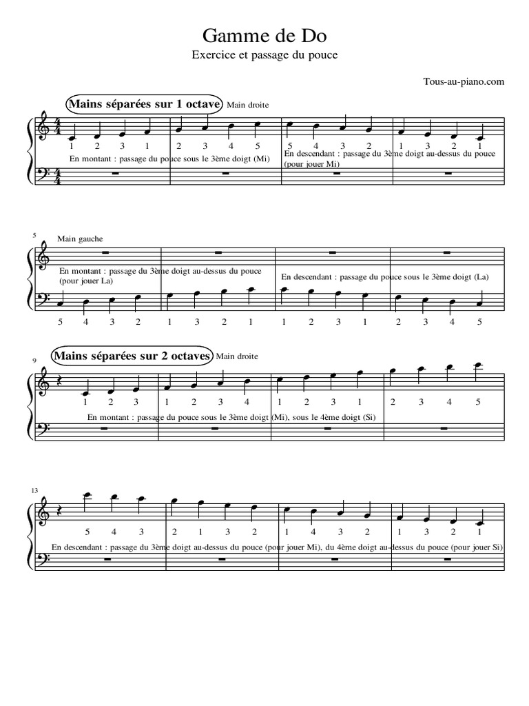 Partition Des Trois Gammes Do Majeur Si Ré Bémol.x88759 | PDF | Gamme ...