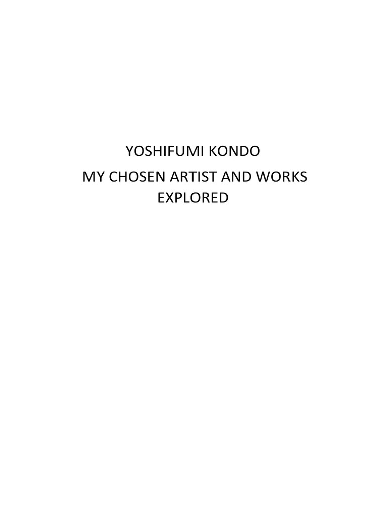 Yoshifumi Kondo: Animator's Legacy | PDF | Games & Activities | Art