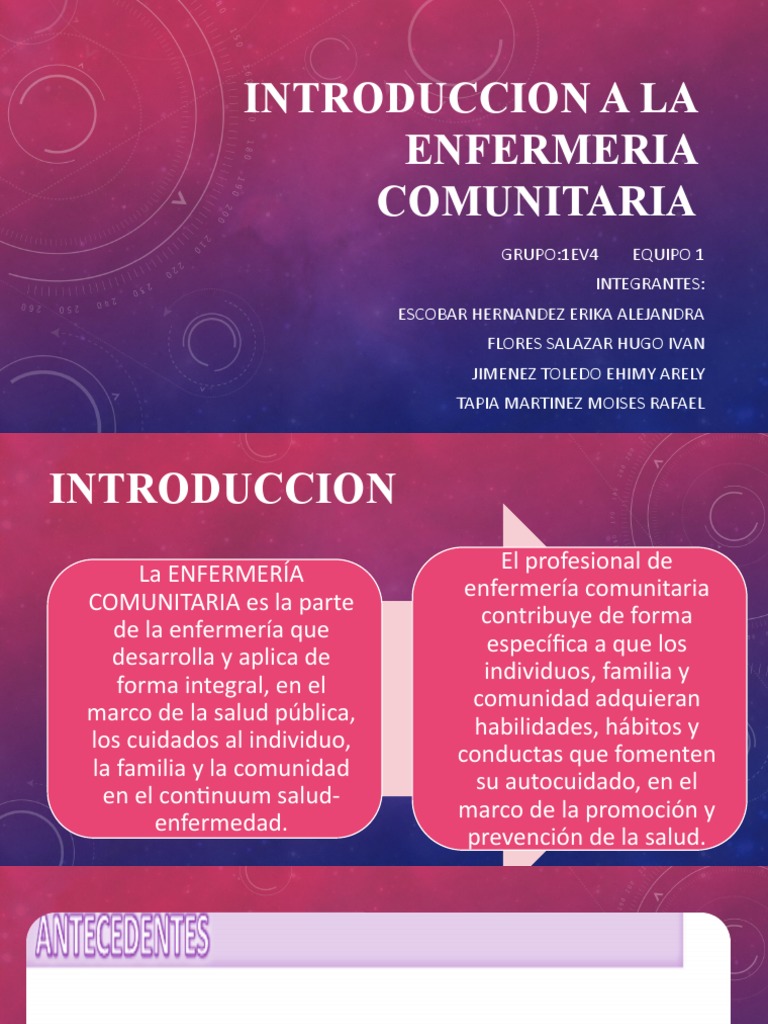 Introduccion A La Enfermeria Comunitaria | PDF | Enfermería | Cognición