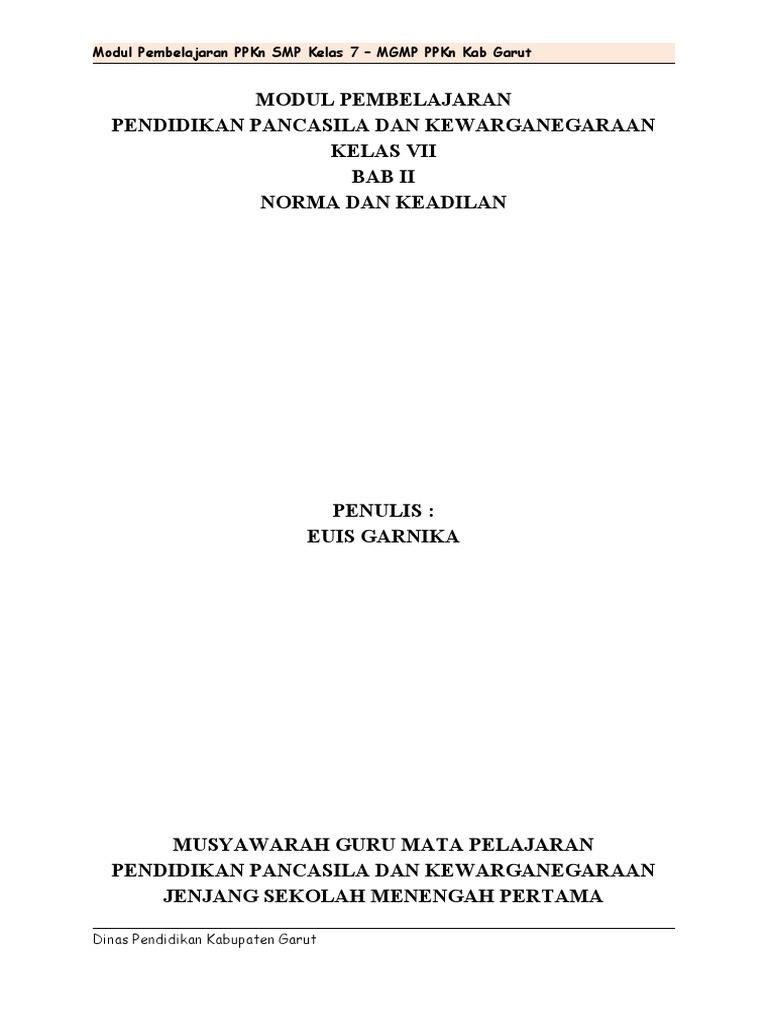 Modul SMP PPKN Kelas 7 Sem 1 Kd3.2 | PDF