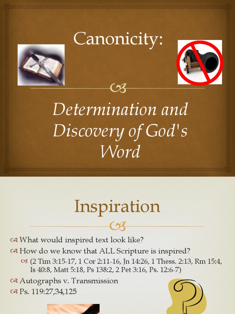 Canonicity:: Determination and Discovery of God's Word | PDF | Biblical ...