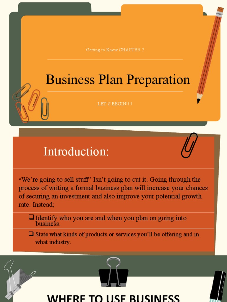 Chapter 2 - Business Plan Preparation | PDF | Investing | Business