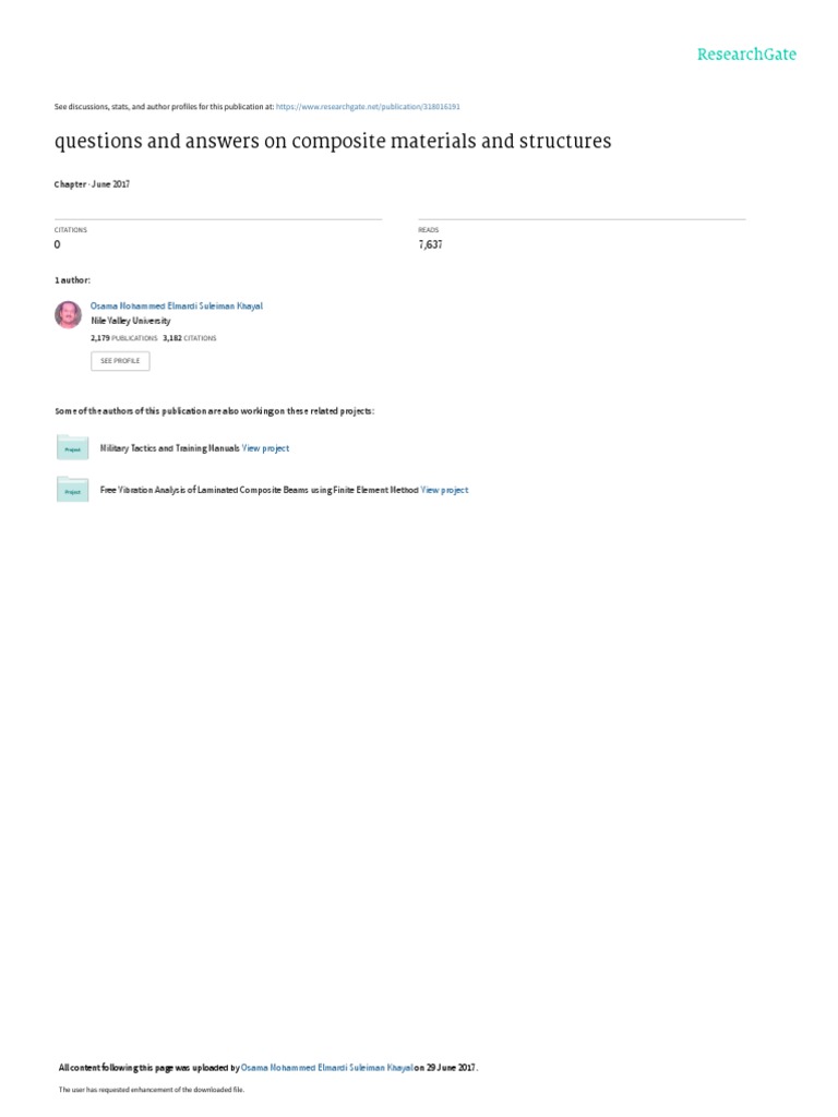 Questions and Answers On Composite Materials and Structures: June 2017 ...