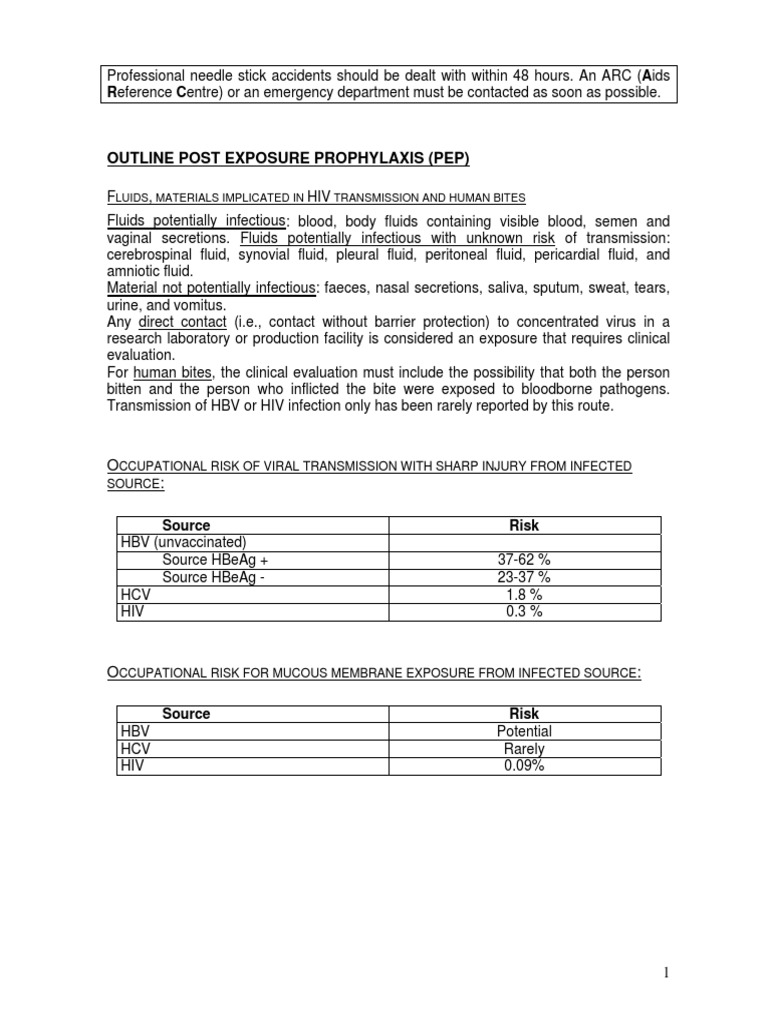 Guidelines for Managing Occupational and Non-Occupational Exposure to ...