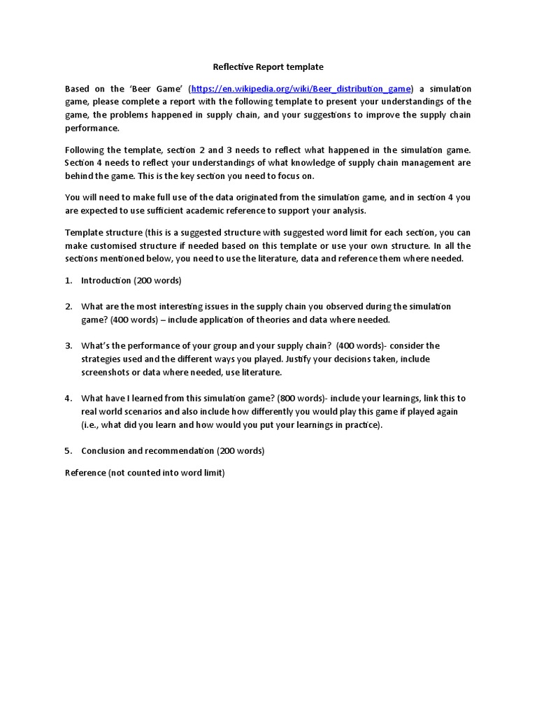 Simulation Game Report Template 2021.KS, AP | PDF