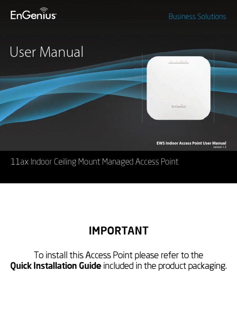 EWS Indoor Access Point User Manual v1.3 | PDF | Computer Network | Ip ...