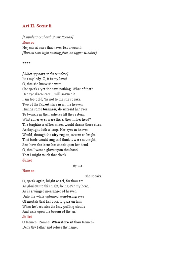 Balcony Scene | PDF | Characters In Romeo And Juliet