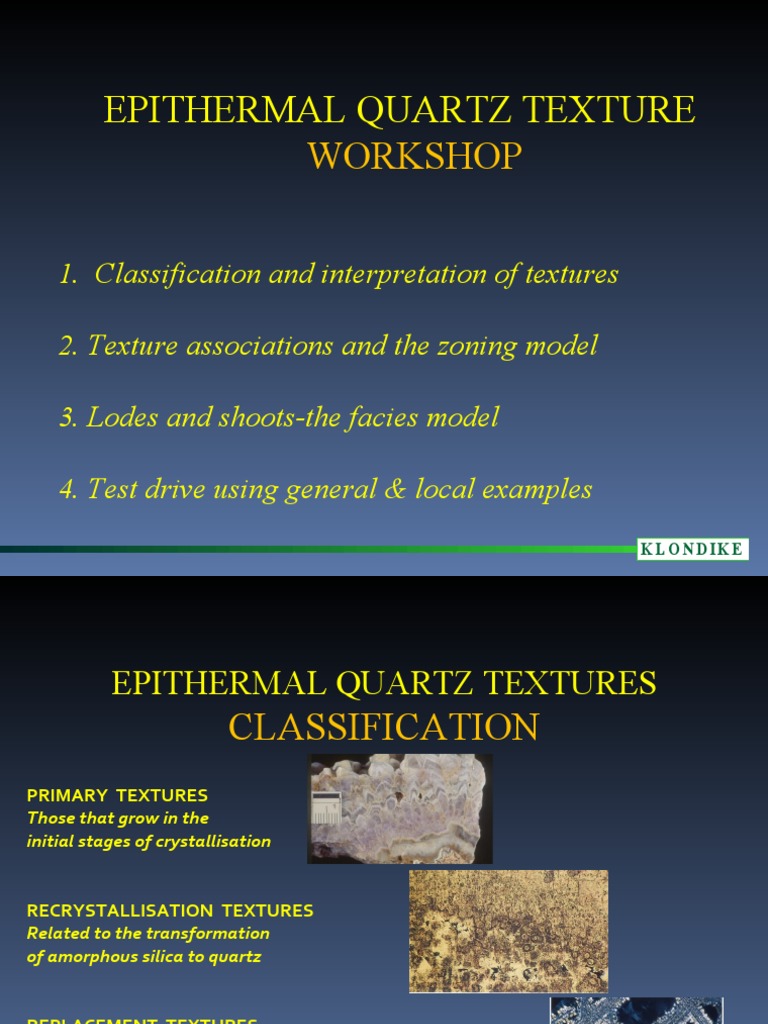 03 Epithermal Veins Textures Lodes & Shoots (Autosaved) | PDF | Crystal ...