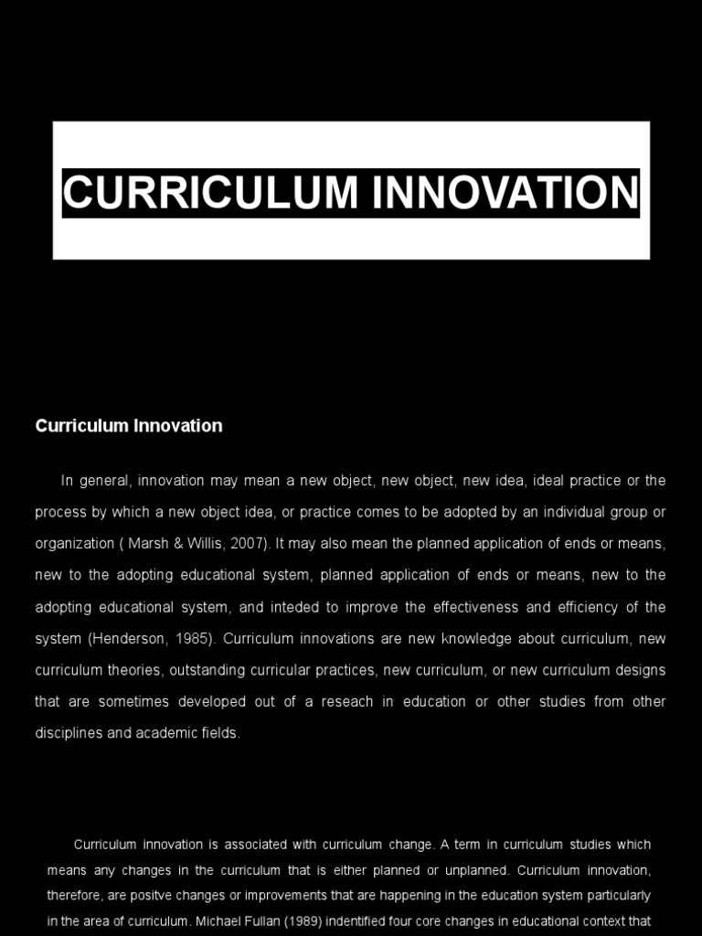 Lesson Curriculum Innovation | PDF | Curriculum | Learning