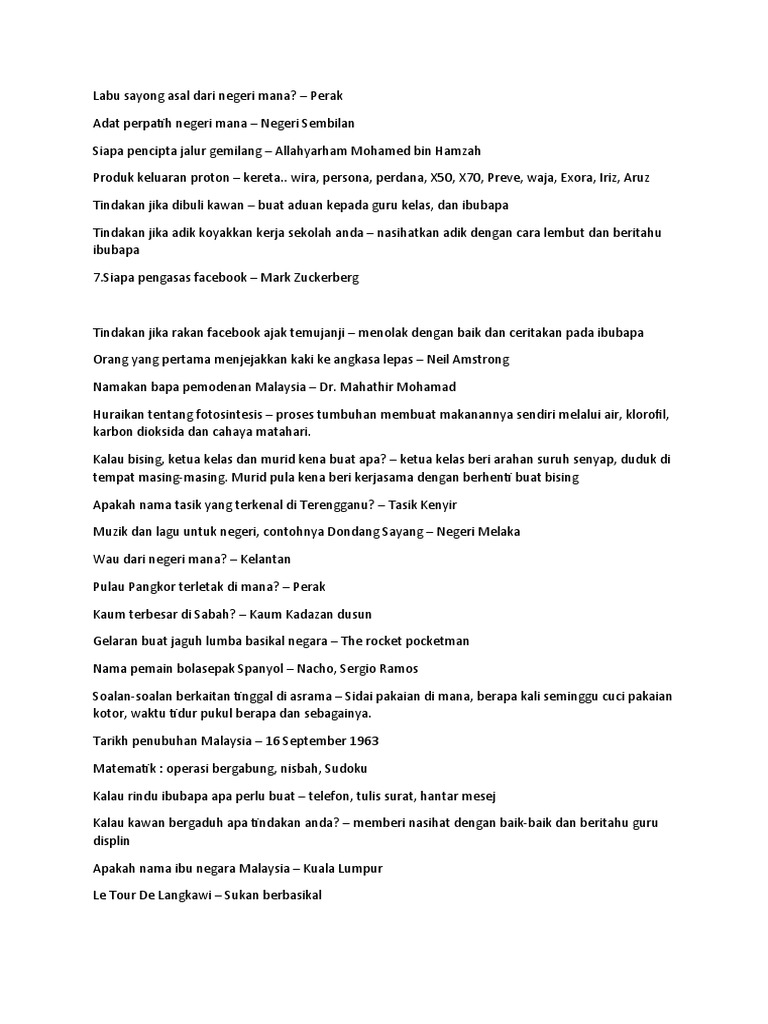 Contoh Soalan PKSK | PDF