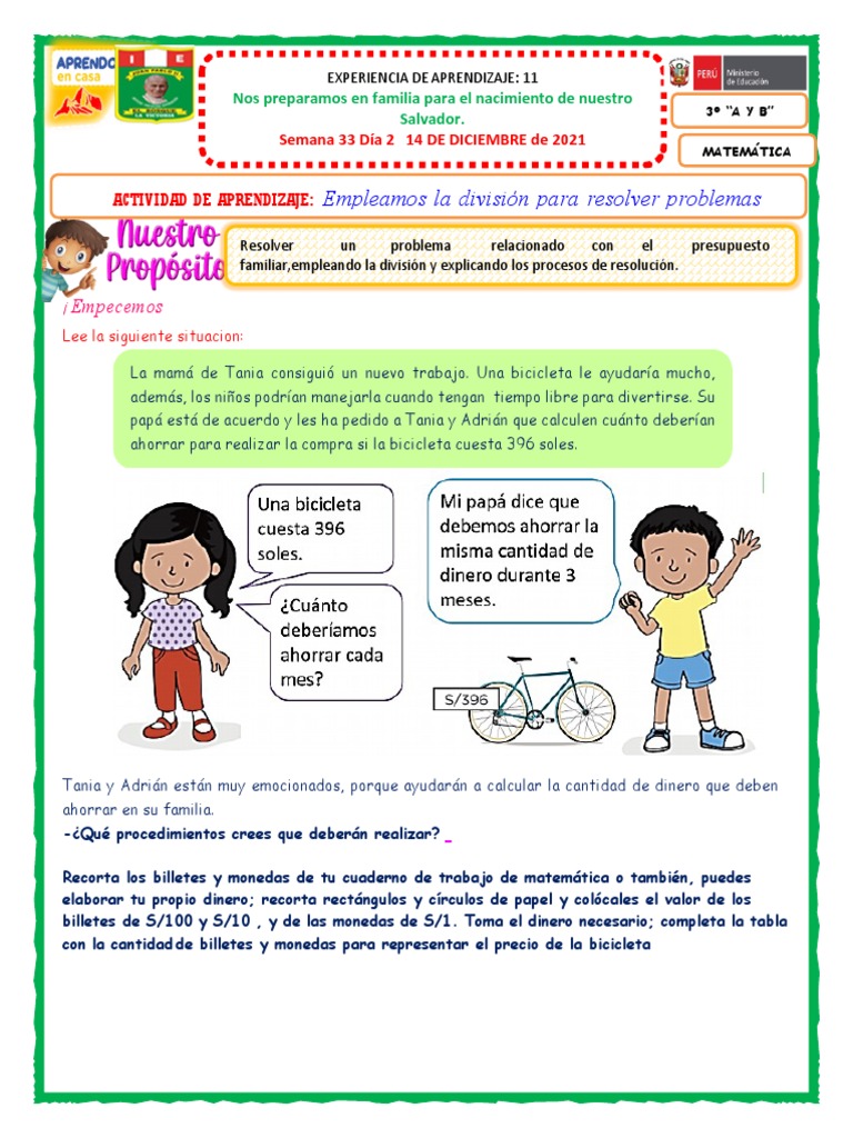 DÍA 2 Empleamos La División para Resolver Problemas | PDF | División ...