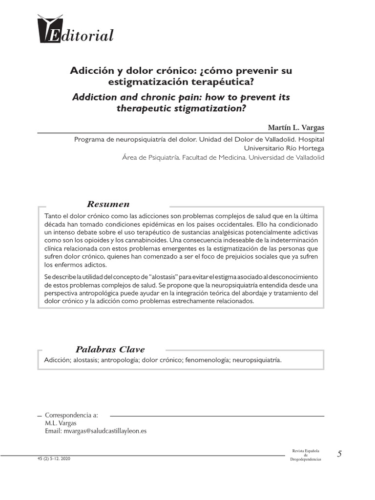 v45n2 - 0-Editorial Algofilia Pg5 | PDF | Dolor | Trastorno de ansiedad