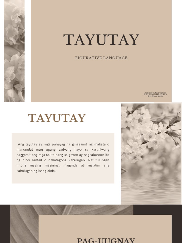 TAYUTAY at Iba Pang Kagamitang Pampanitikan | PDF