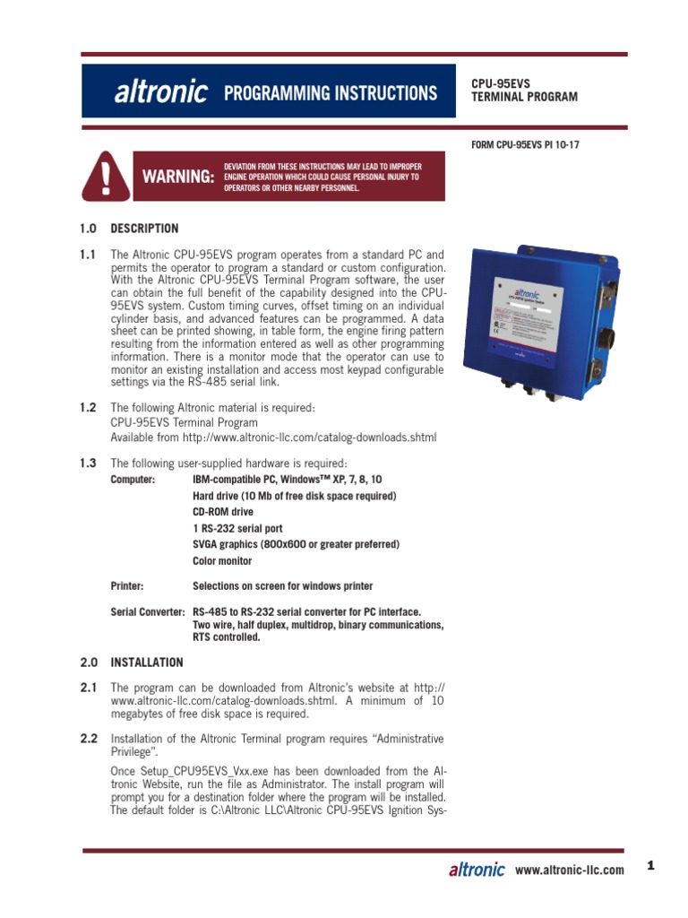 CPU-95EVS PI 10-17 - Programming Instructions | PDF | Windows Registry | Computer Terminal