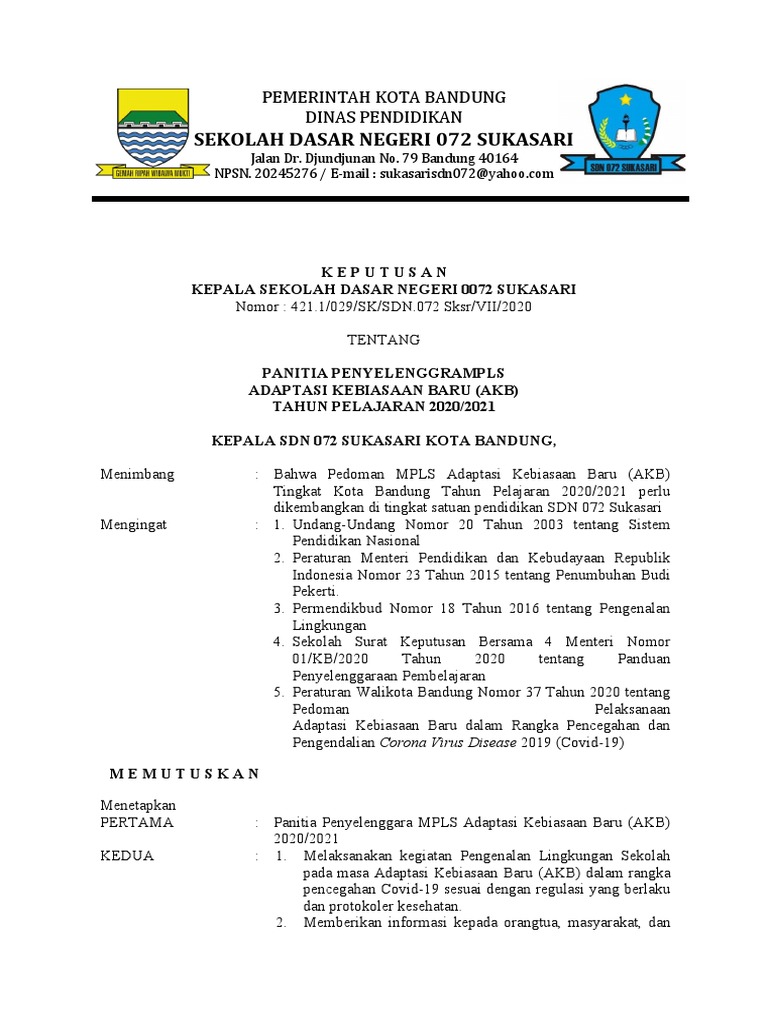 SK Panitia MPLS | PDF