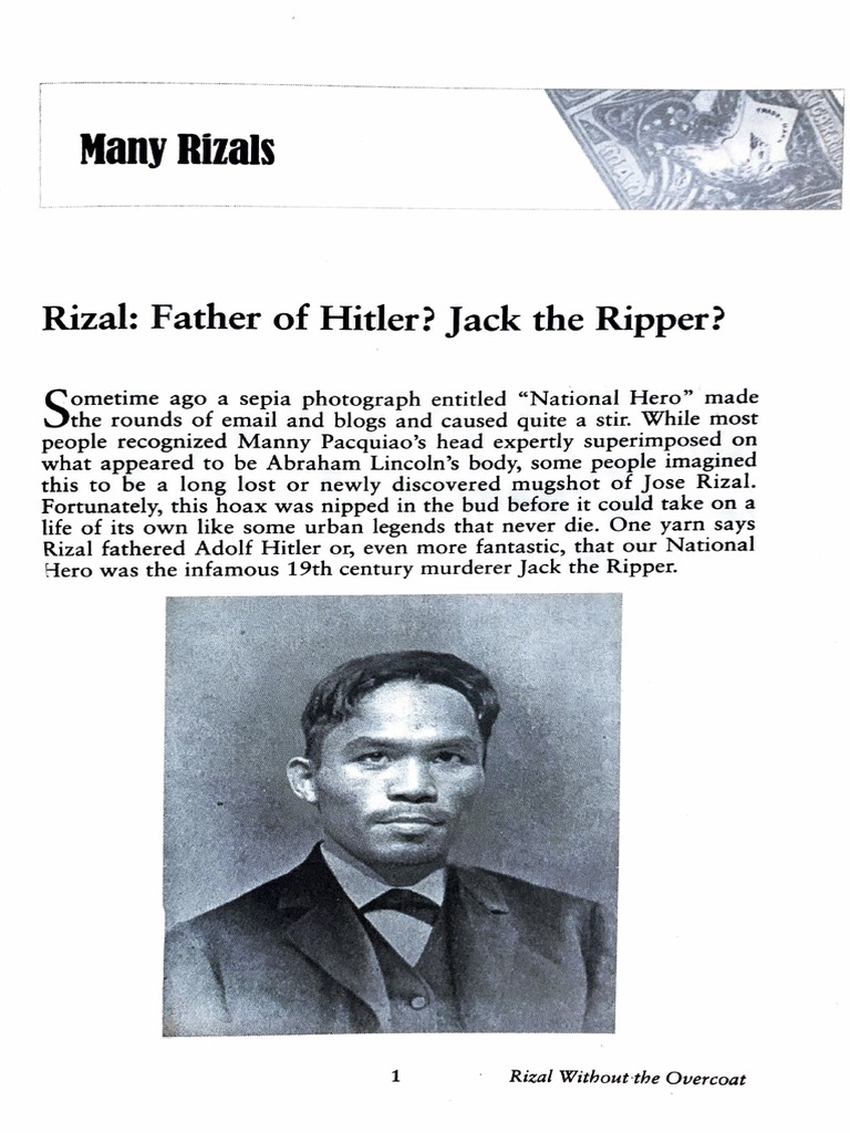 Manymza1s: Rizal: Father of Hitler? Jack The Ripper? | PDF