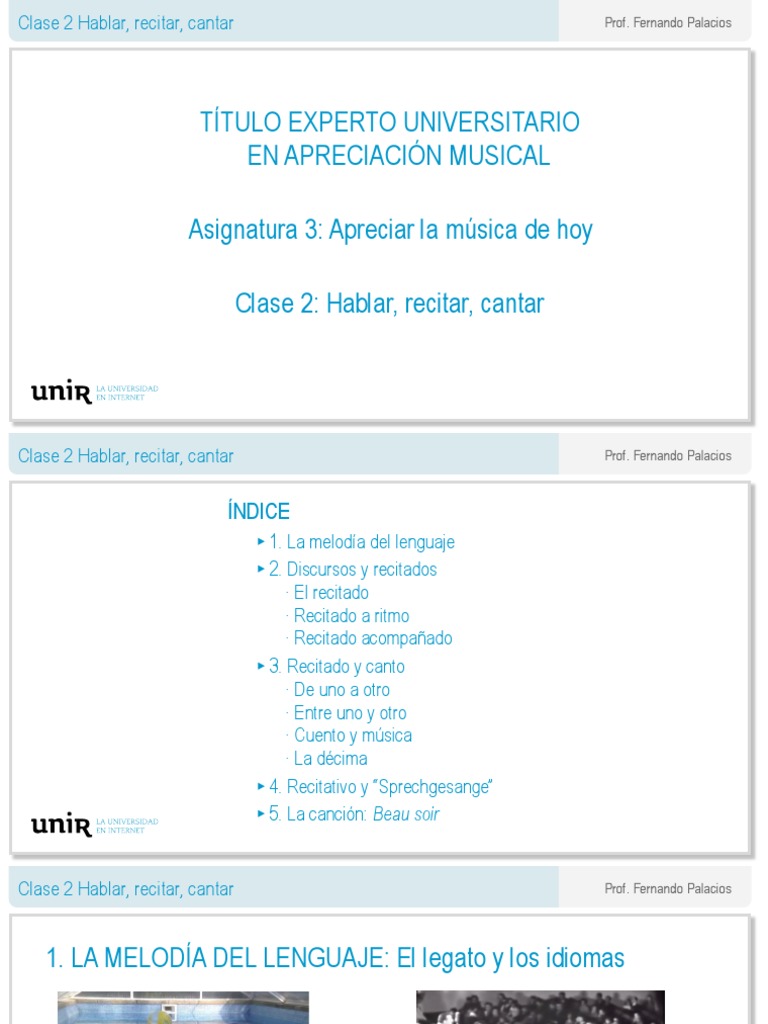 Clase 2.Presentación.+Hablar,+recitar,+cantar | PDF | Música clásica ...