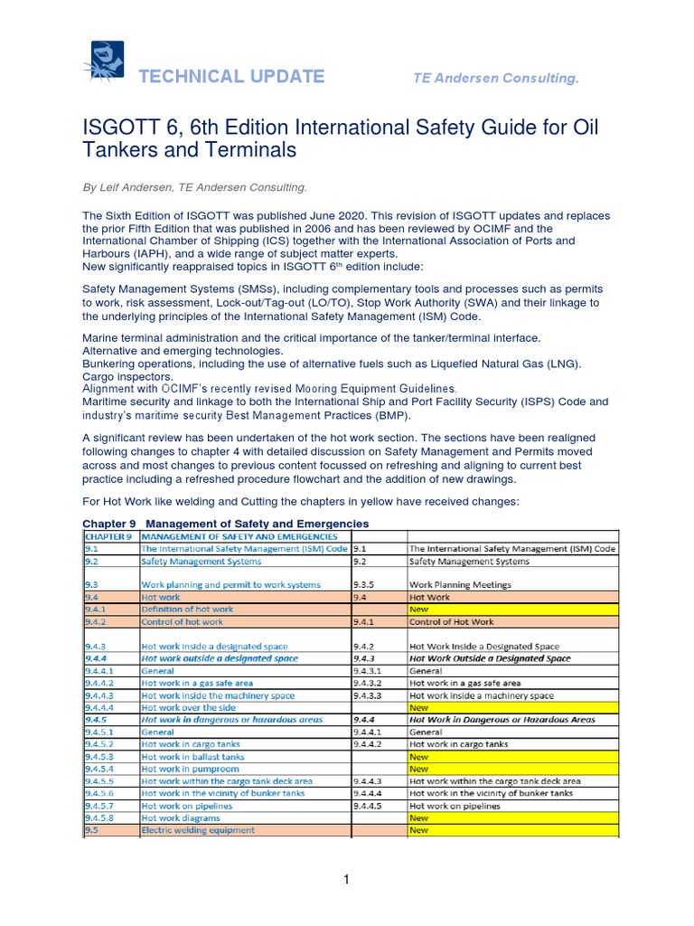 ISGOTT 6, 6th Edition International Safety Guide For Oil Tankers and ...