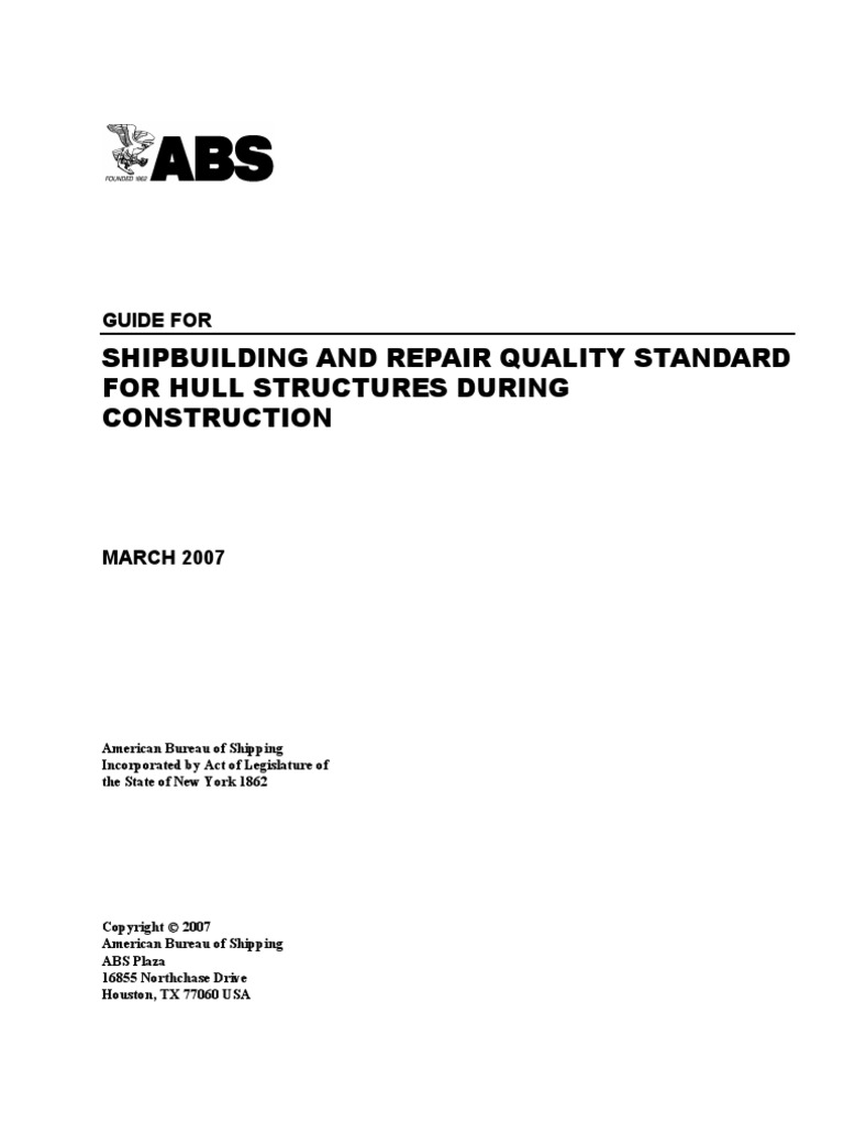 ABS Shipbuilding and Repair Standards - Pub87 - SRQS - Guide | PDF ...