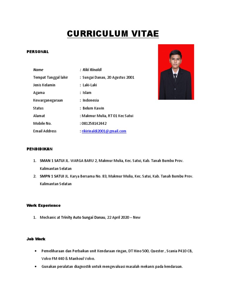 CV Riki Rinaldi | PDF