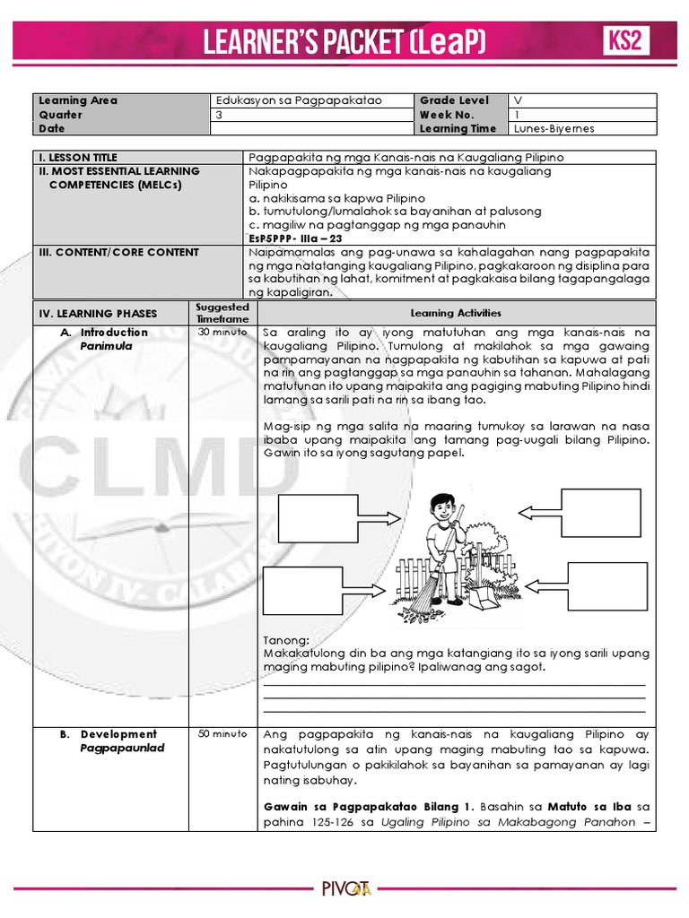 KS2 LeaP Q3 EsP5 Week1 | PDF