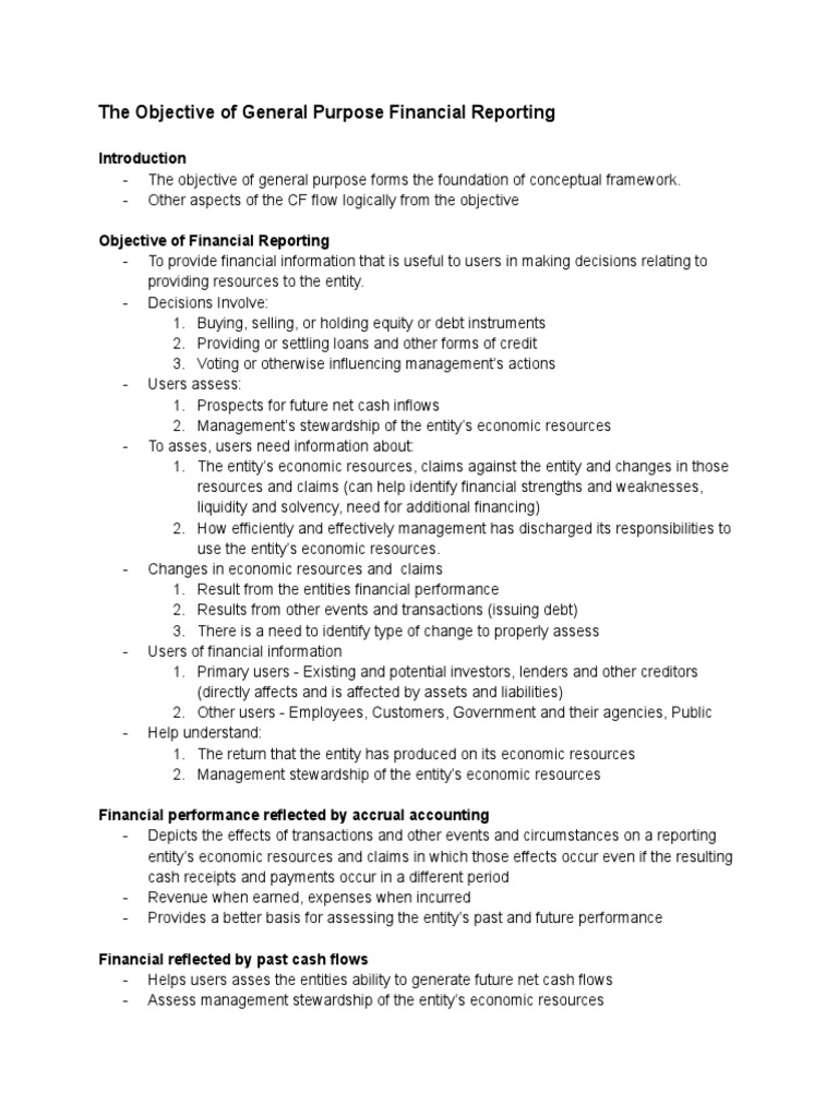 Conceptual Framework - Chapter 1 | PDF | Debt | Equity (Finance)