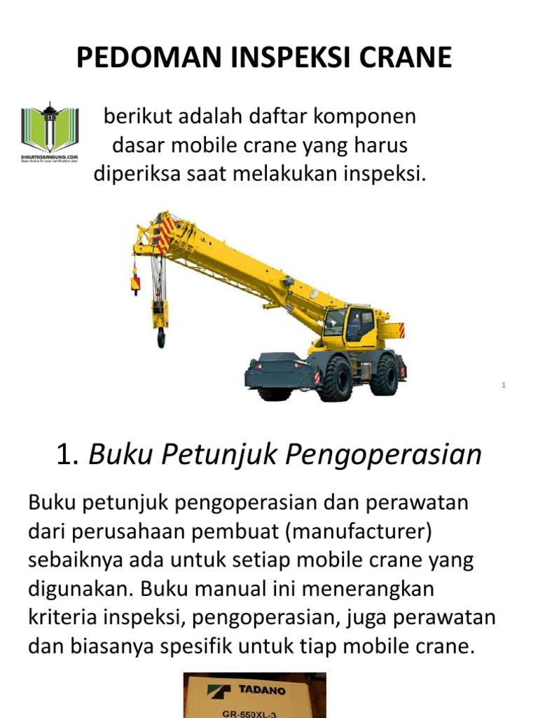 Pedoman Inspeksi Crane | PDF