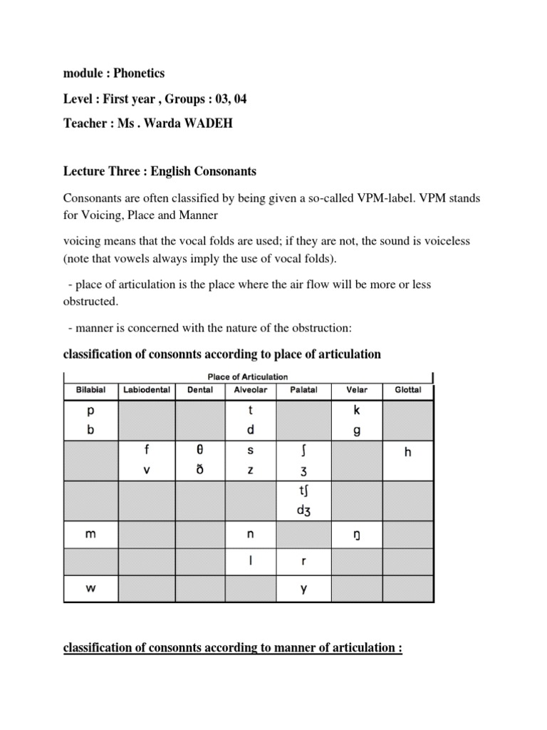 Phonetics 3 | PDF | Consonant | Phonetics