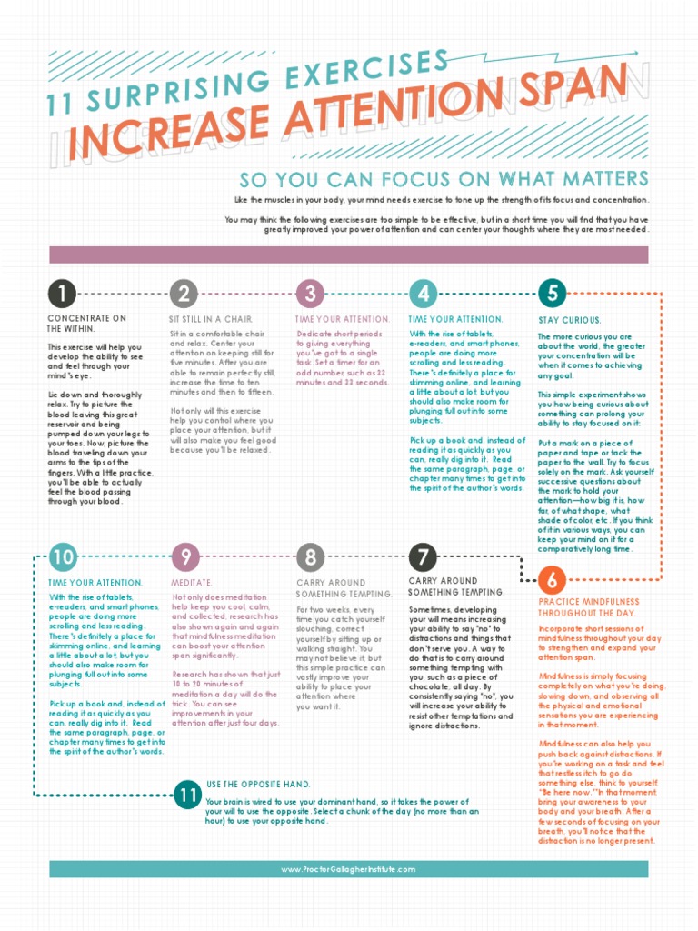 Exercises to Boost Adult Focus | PDF | Mindfulness | Attention