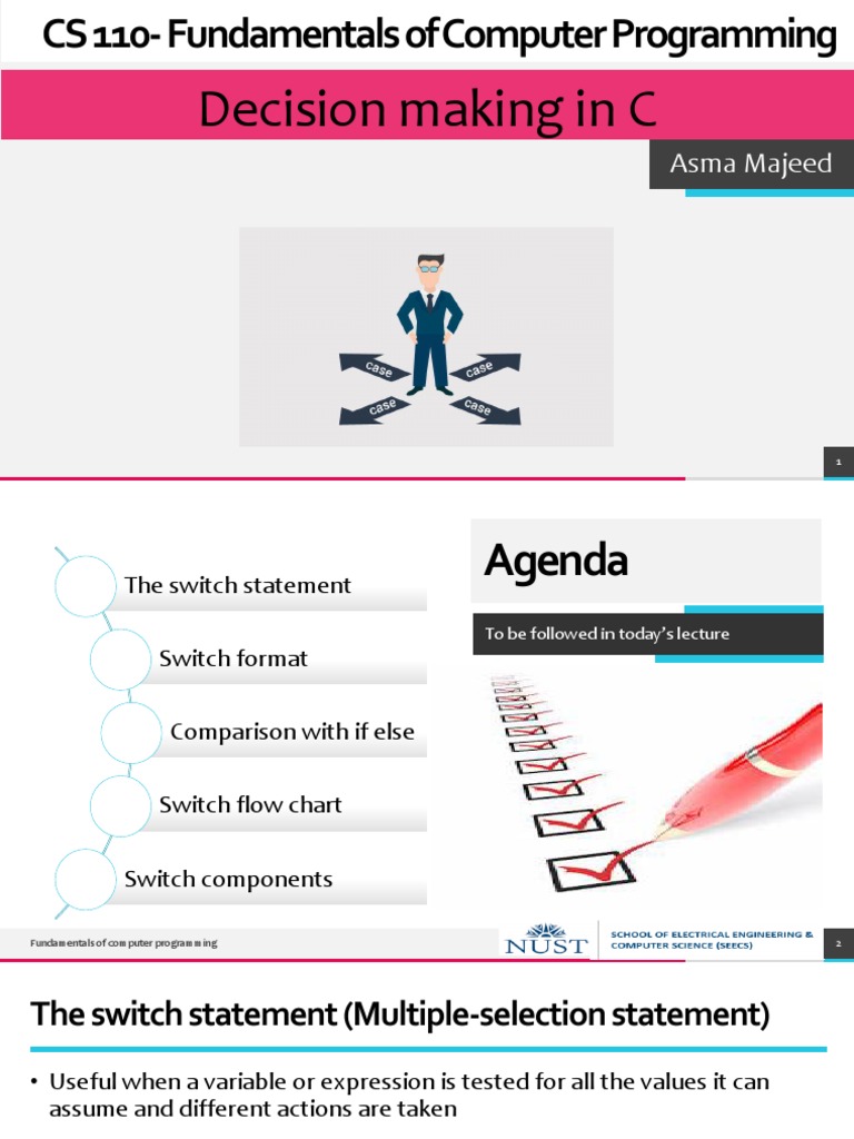 CS 110-Fundamentals of Computer Programming: The Switch Statement | PDF | Control Flow | Computing