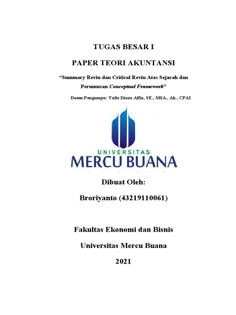 Paper Teori Akuntansi - 43219110061 | PDF