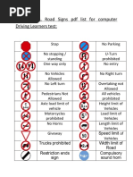 Zimbabwe Road Traffic Signs | PDF