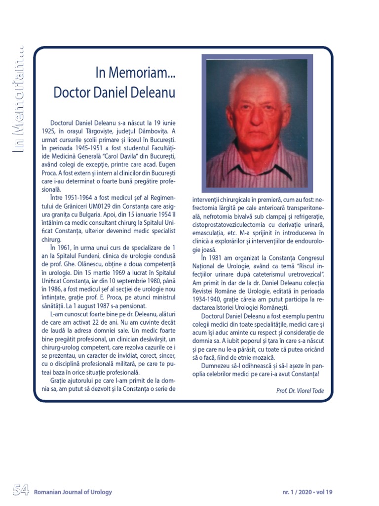 In Memoriam Doctor Daniel Deleanu | PDF