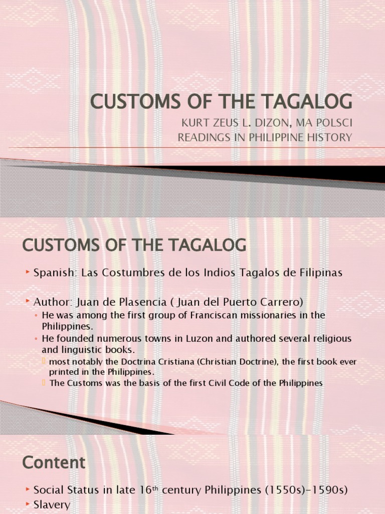 Customs of The Tagalog | PDF | Justice | Crime & Violence