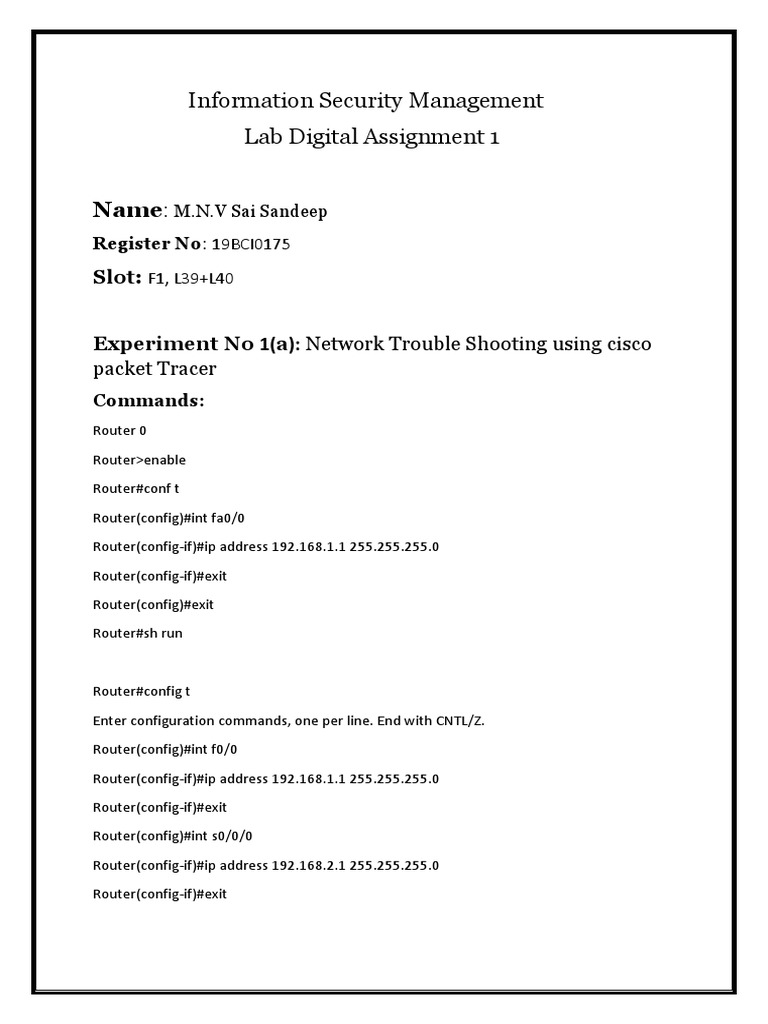 Name:: Information Security Management Lab Digital Assignment 1 | PDF ...