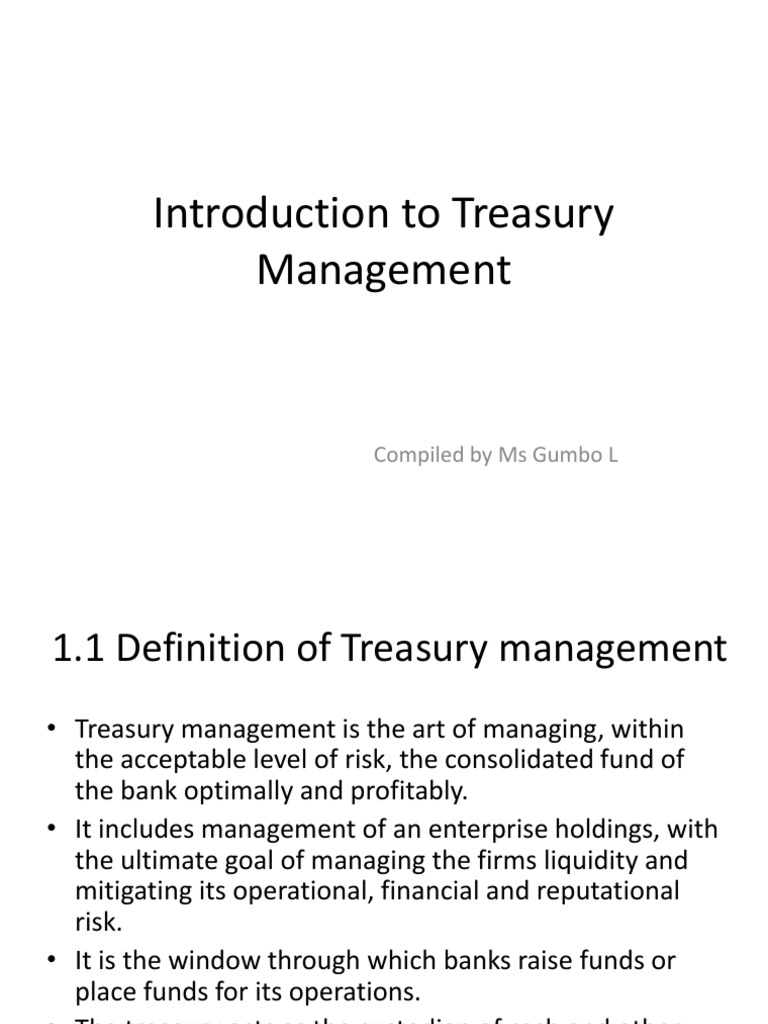 BF401 Introduction To Treasury | PDF | Banks | Market Liquidity