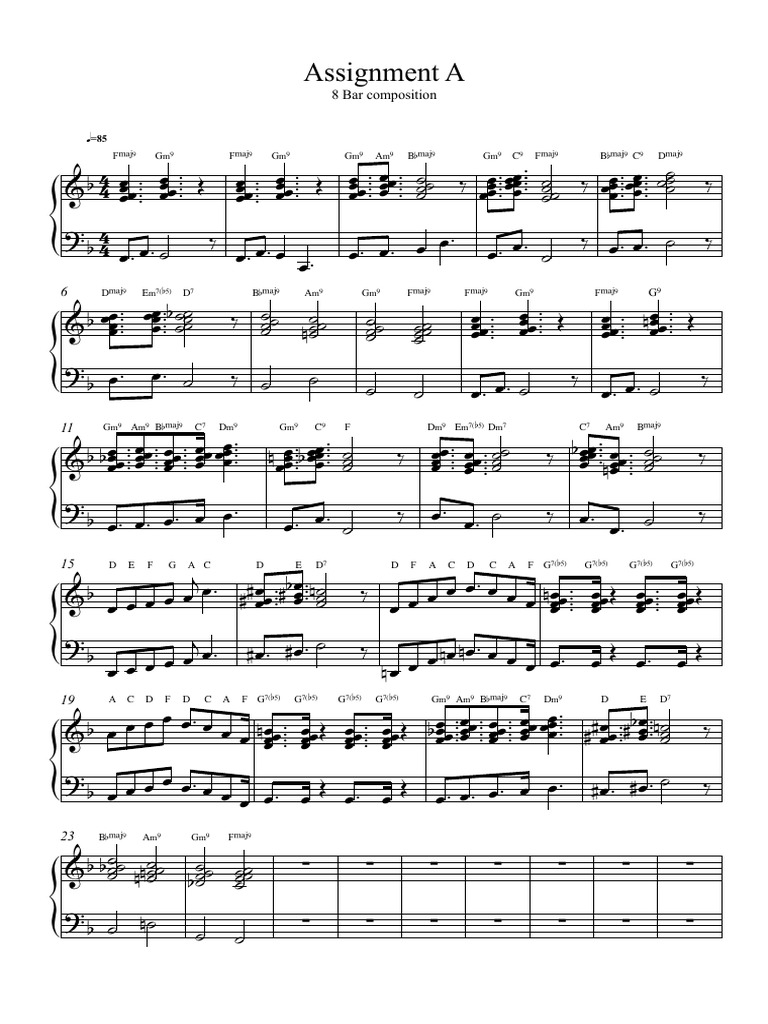 Assignment A: 8 Bar Composition | PDF