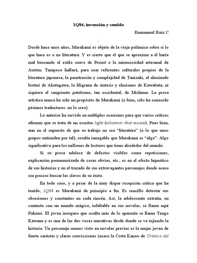 1Q84 | PDF | Novelas