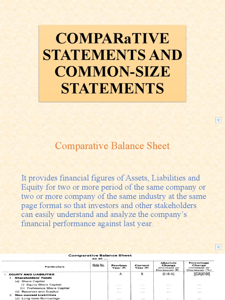 (PPT) Comparitive Statements and Common-Size Statements | PDF | Income ...