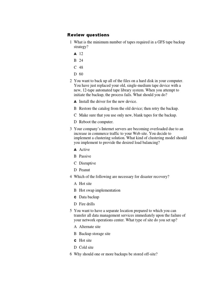 Disaster Solutions | PDF | Backup | Classes Of Computers