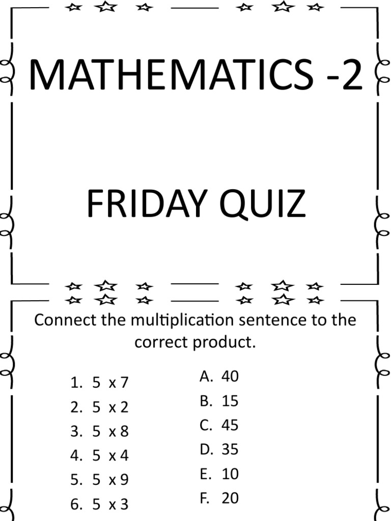 Mathematics Quiz | PDF